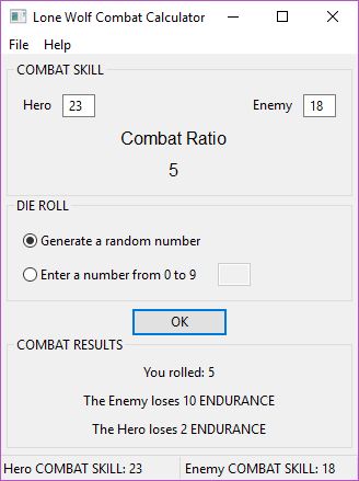 New Portfolio Entry – Lone Wolf Combat Calculator – Mike Schulenberg
